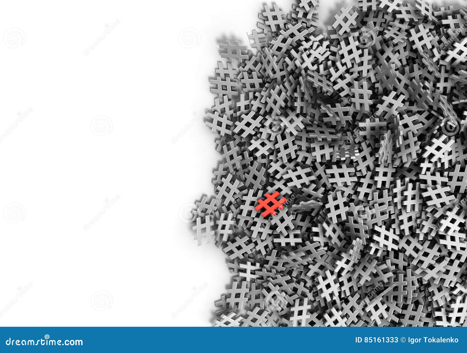 Infinite Hash-tags Red on a Plane Original 3d Rendering Stock ...