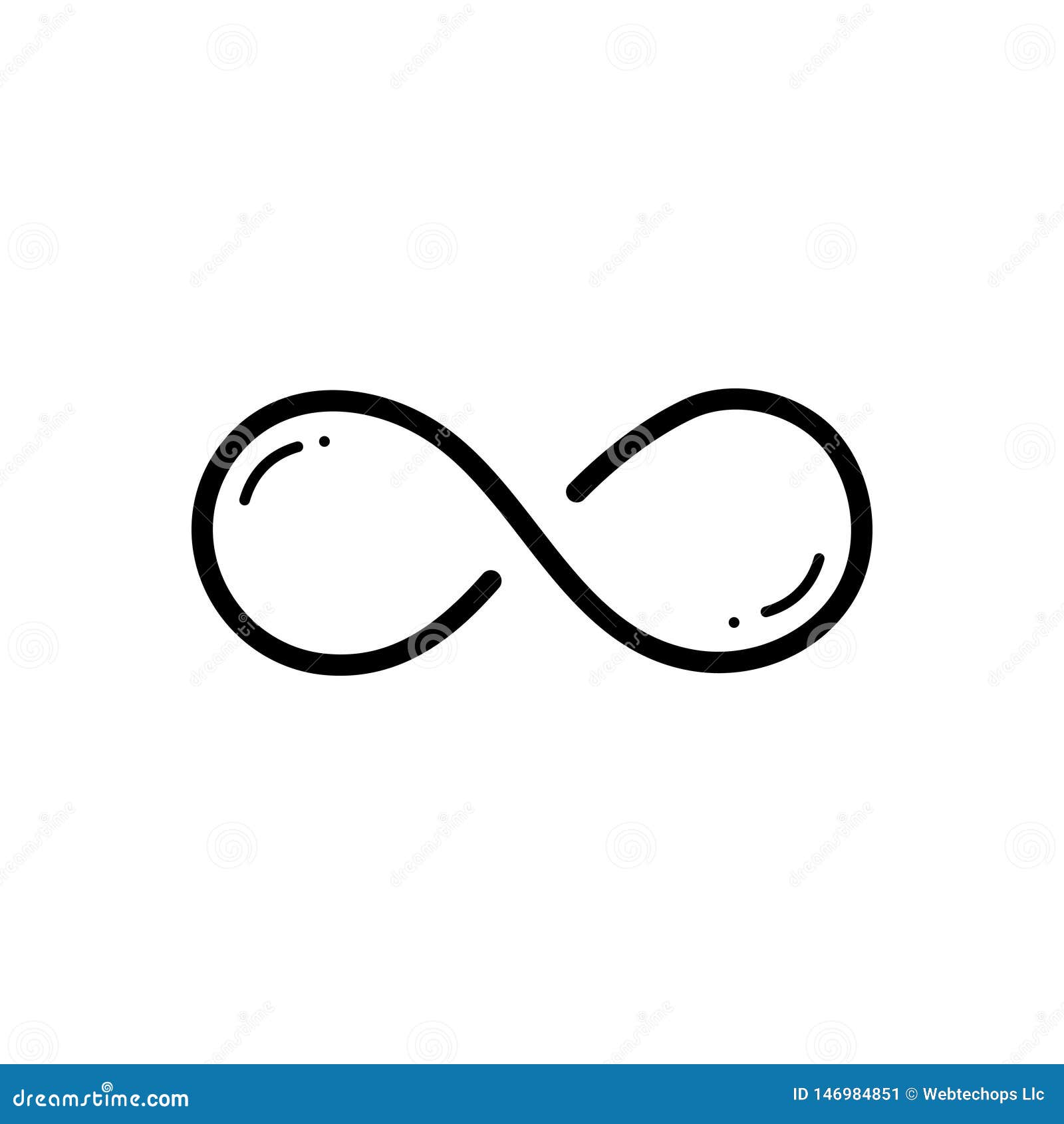 Black Solid Icon for Infinite, Endless and Loop Stock Illustration ...
