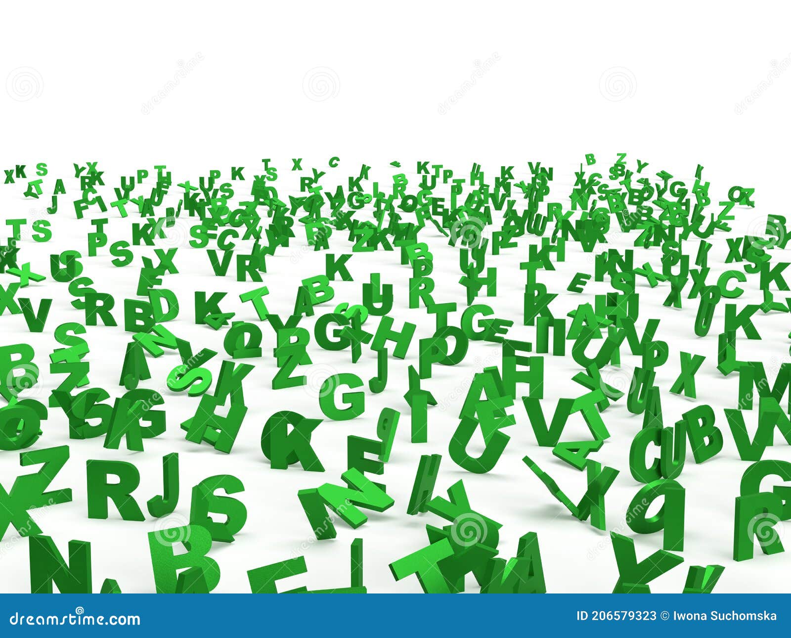 Infinite Letters Background, Green Alphabet Stock Illustration ...