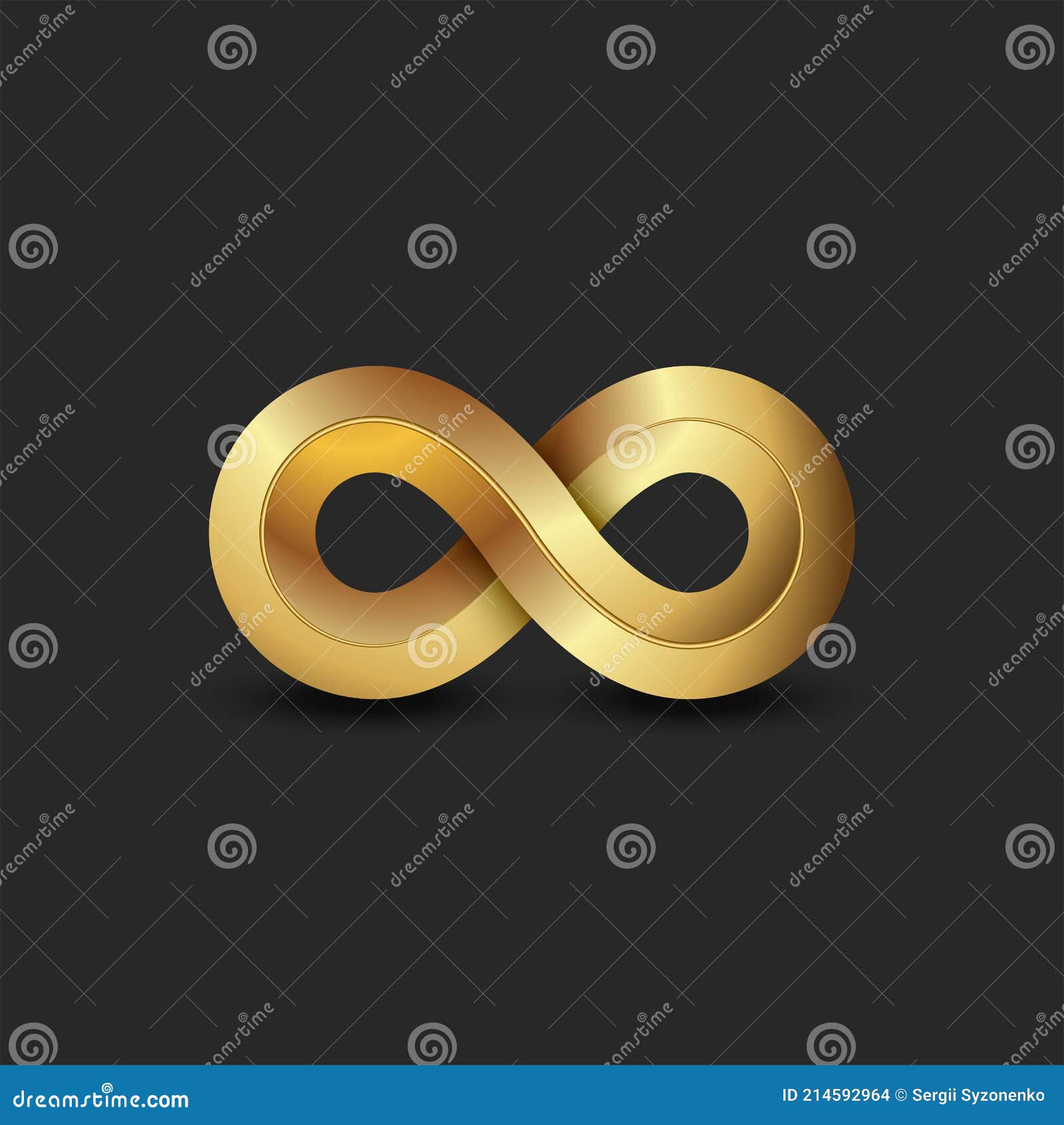 Infinite Logo 3d Golden Ratio Geometric Shape, Gold Gradient Infinity ...