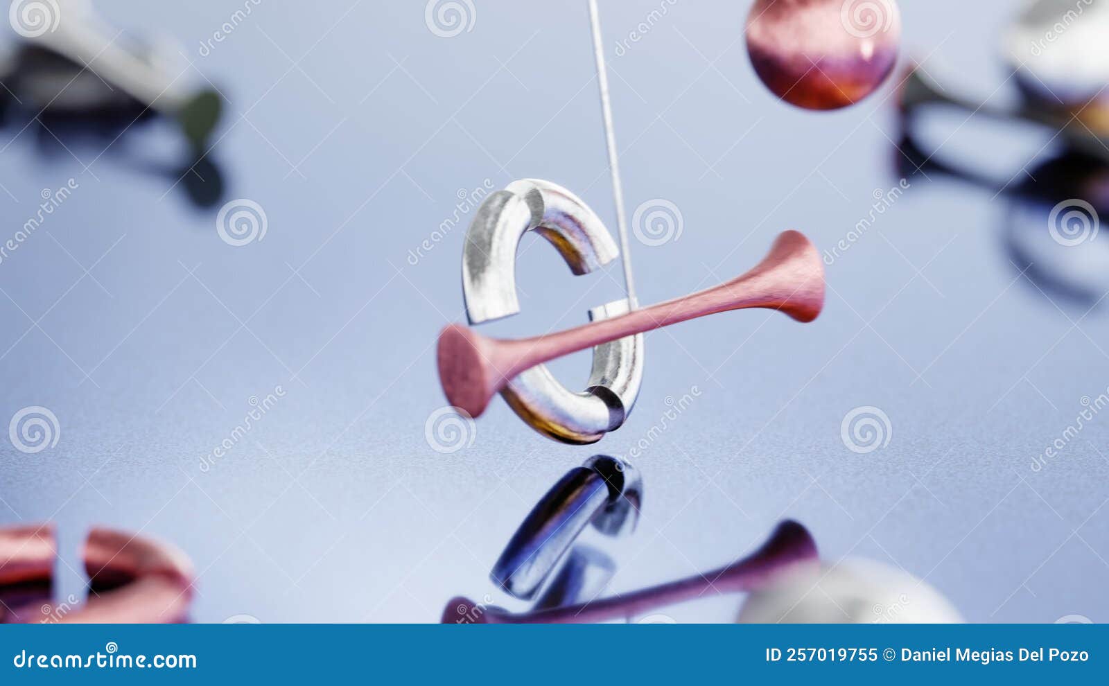 Geometric Shapes Swinging through Ring. 3d Animation Looped Stock Video ...