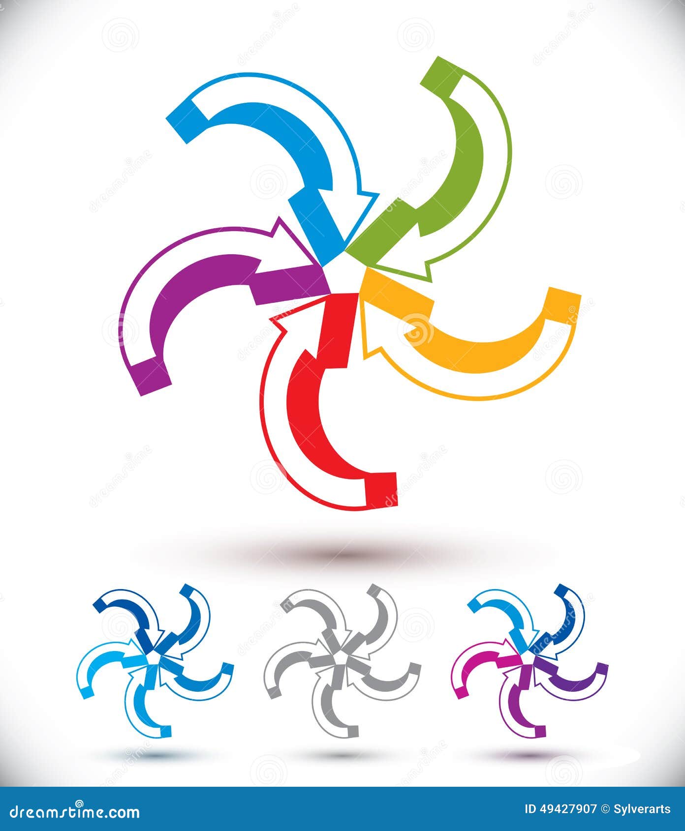 Loop Arrows Vector Logo Or Sign, Double Arrows Refresh Symbol, Teamwork ...