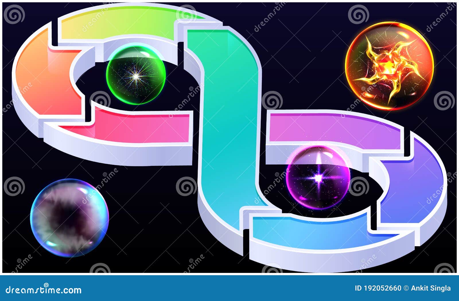 Infinite Loop with Bubble on Dark Background Stock Vector ...