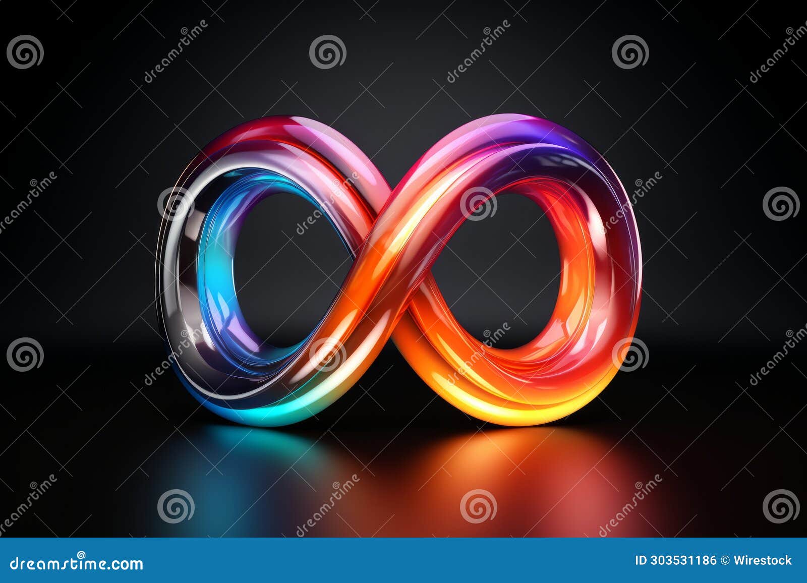 AI Illustration of an Infinite Symbol Illuminated in a Golden Hue ...