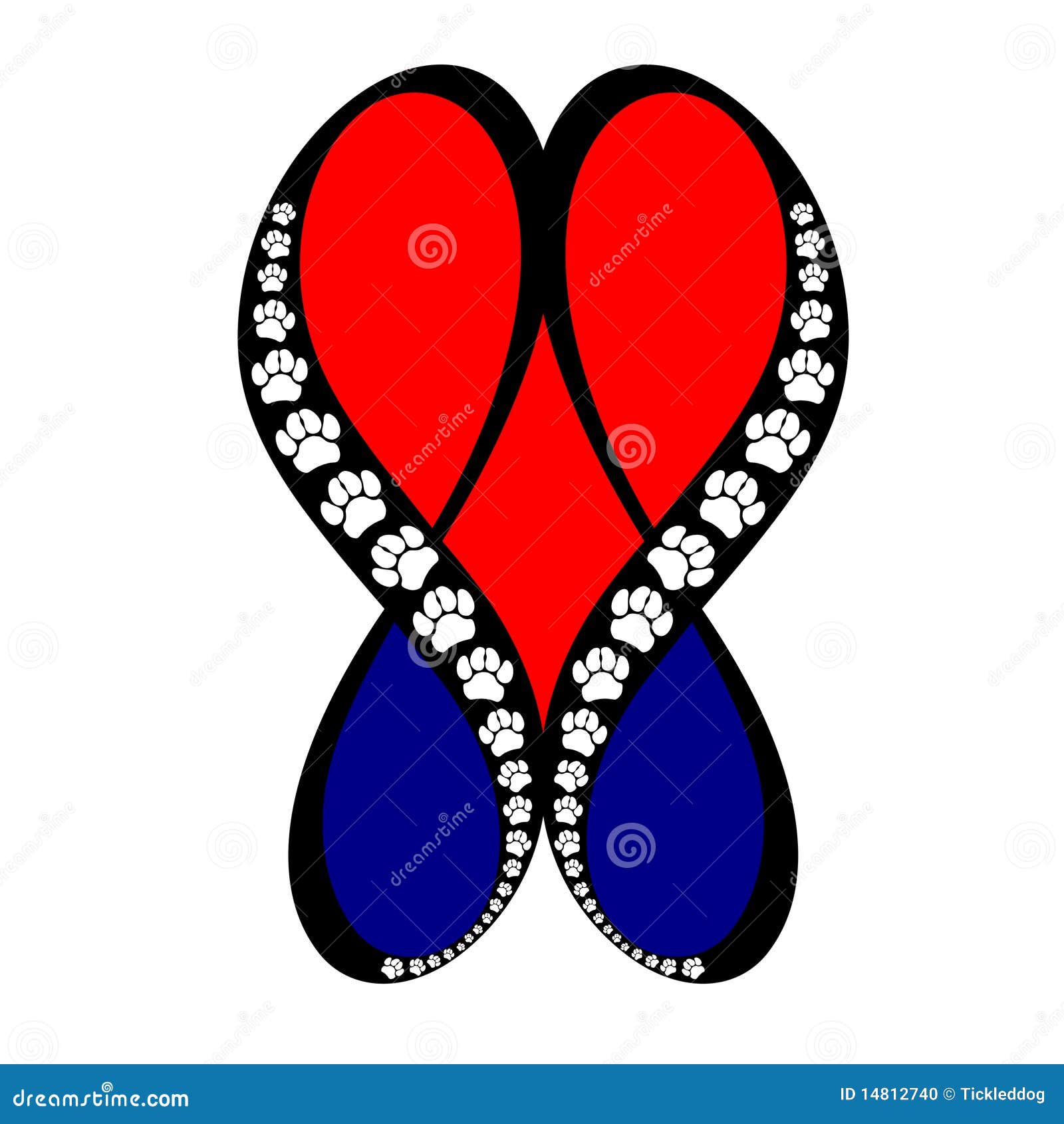 Infinite Love Paw Prints stock illustration. Illustration of love ...