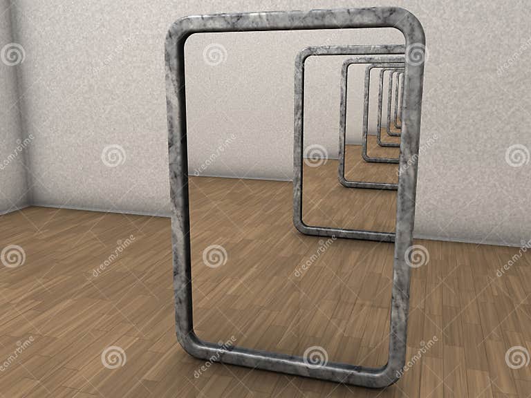 Infinite mirrors stock illustration. Illustration of mirrors - 8662719