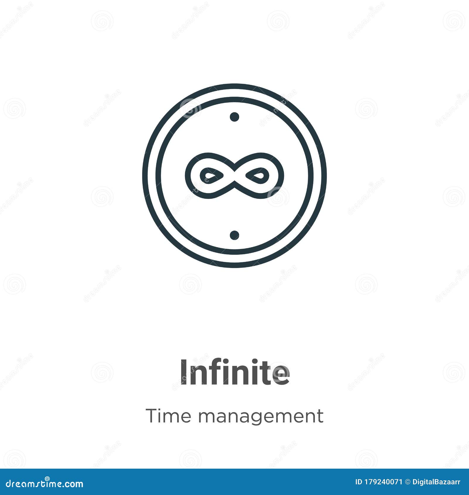Infinite Outline Vector Icon. Thin Line Black Infinite Icon, Flat ...