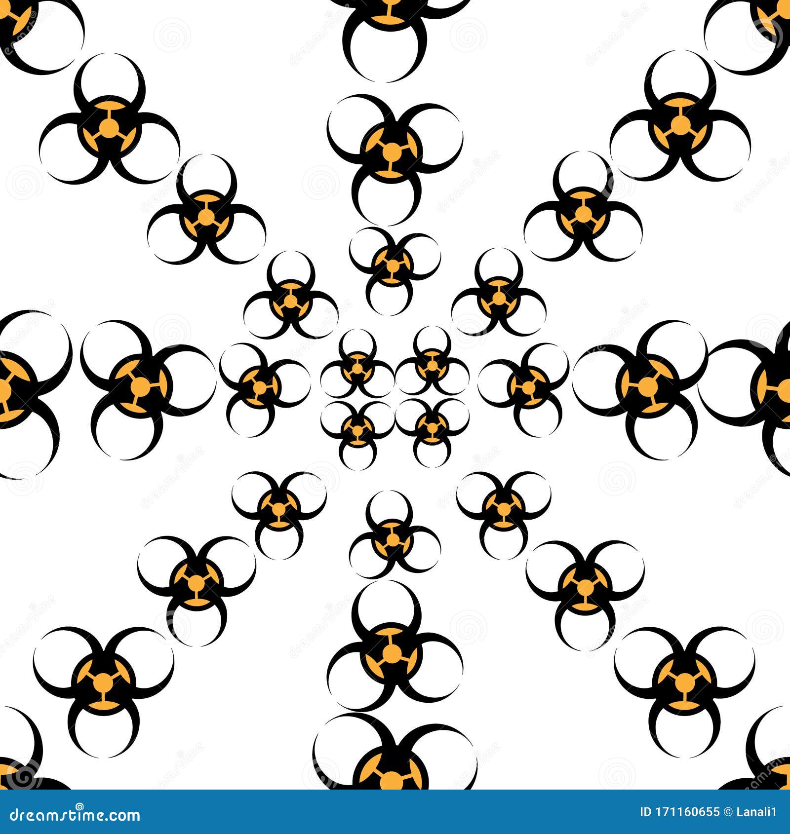 Infinite Pattern: Biohazard. Vector. on an Isolated Background. Idea ...