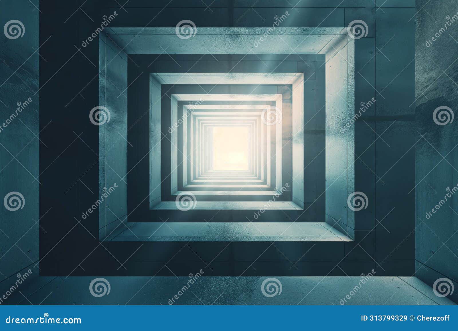 Infinite Perspective Light Tunnel Stock Image - Image of mystery, depth ...