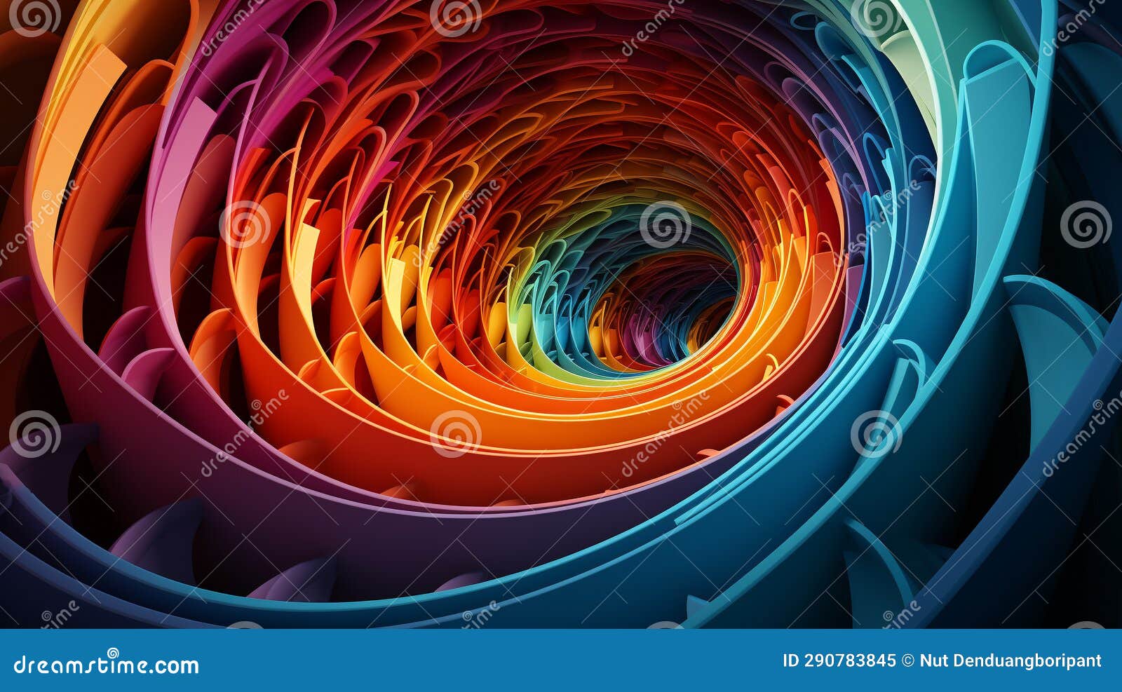 Infinite Rainbow Art: Swirling Patterns in Multicolored Splendor Stock ...