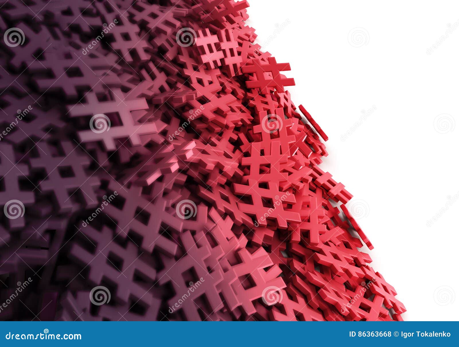Infinite Red Hash Tag on a Plane Original 3d Rendering Illustration ...