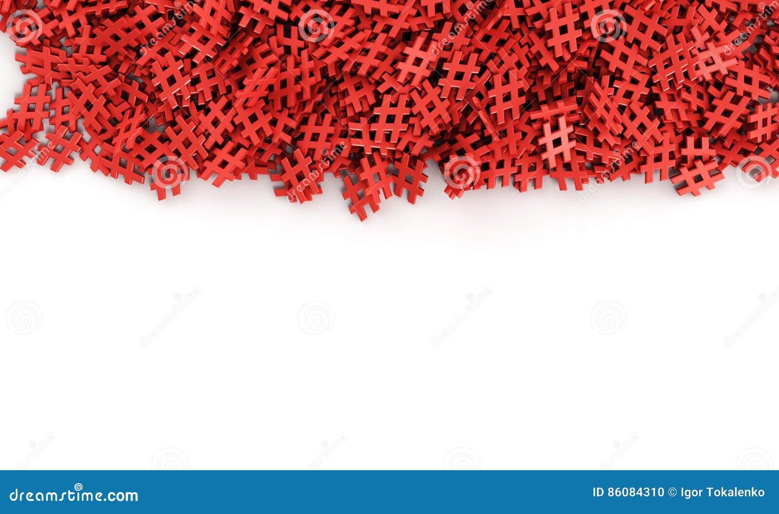 Infinite Red Hash Tags on a Plane Original 3d Rendering Image Stock ...
