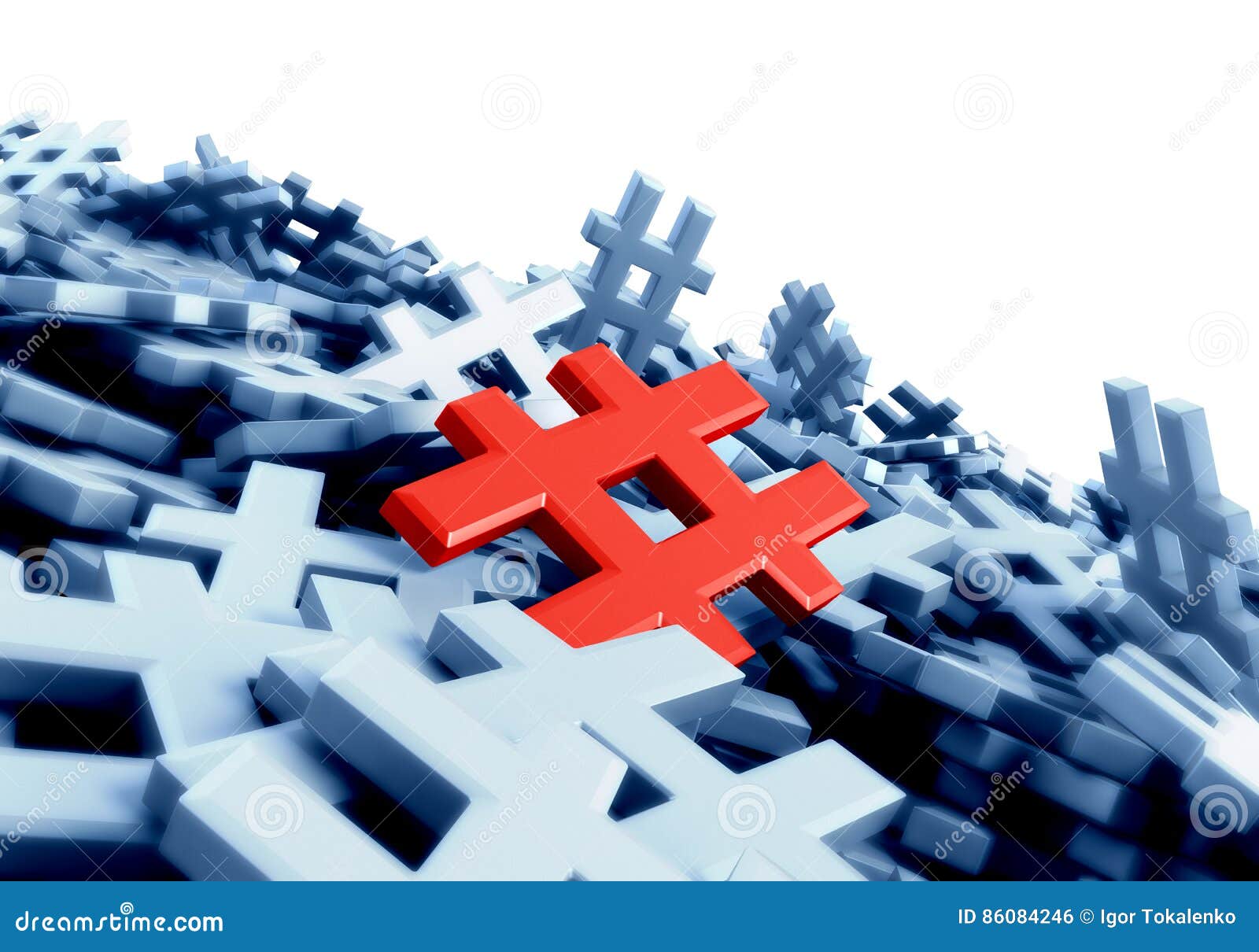 Infinite Red Hashtag on a Plane Original 3d Rendering Image Stock ...