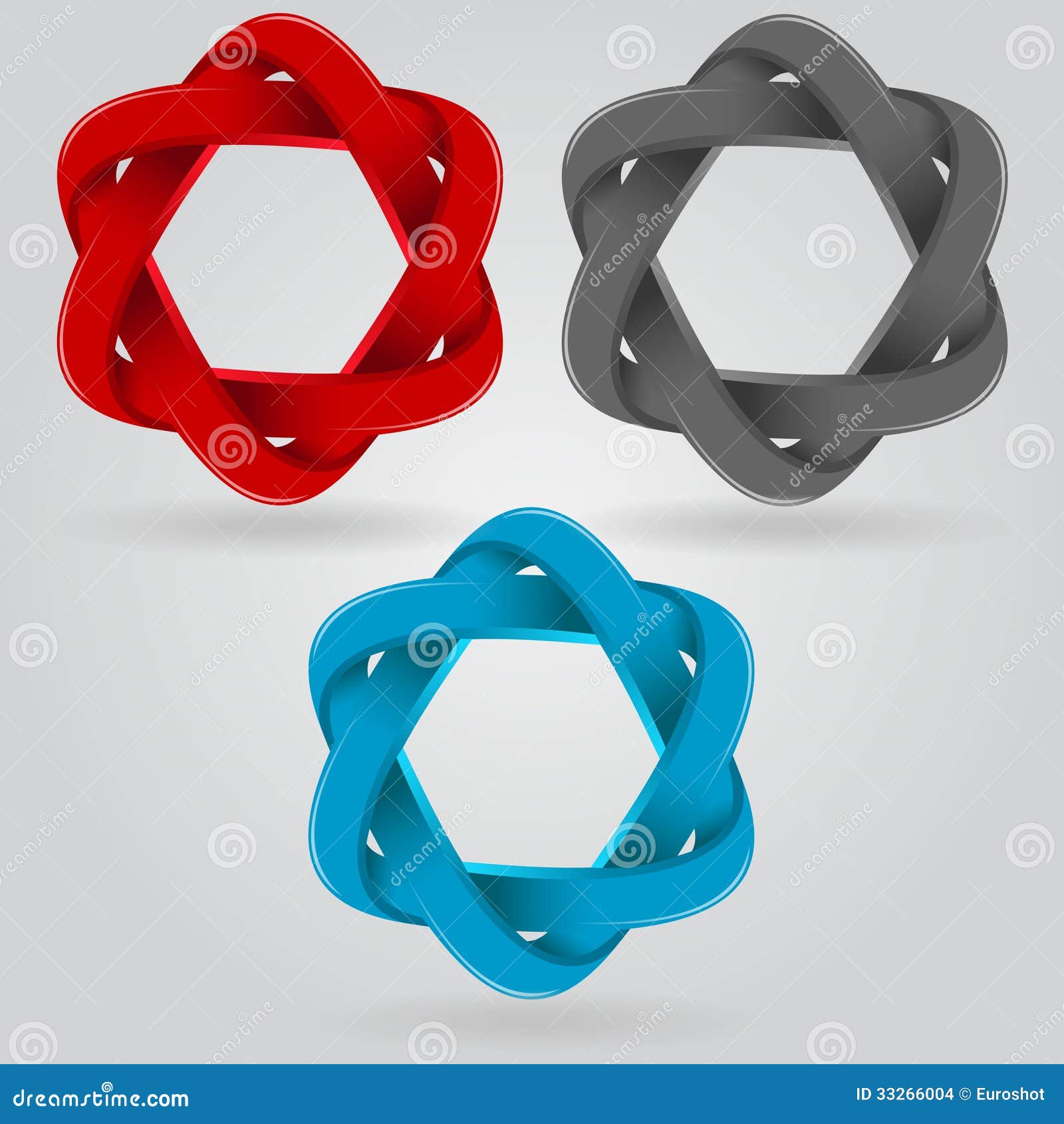 Infinite Ribbon Star, Looped Triangle Shape Icon, Vector Illustration ...