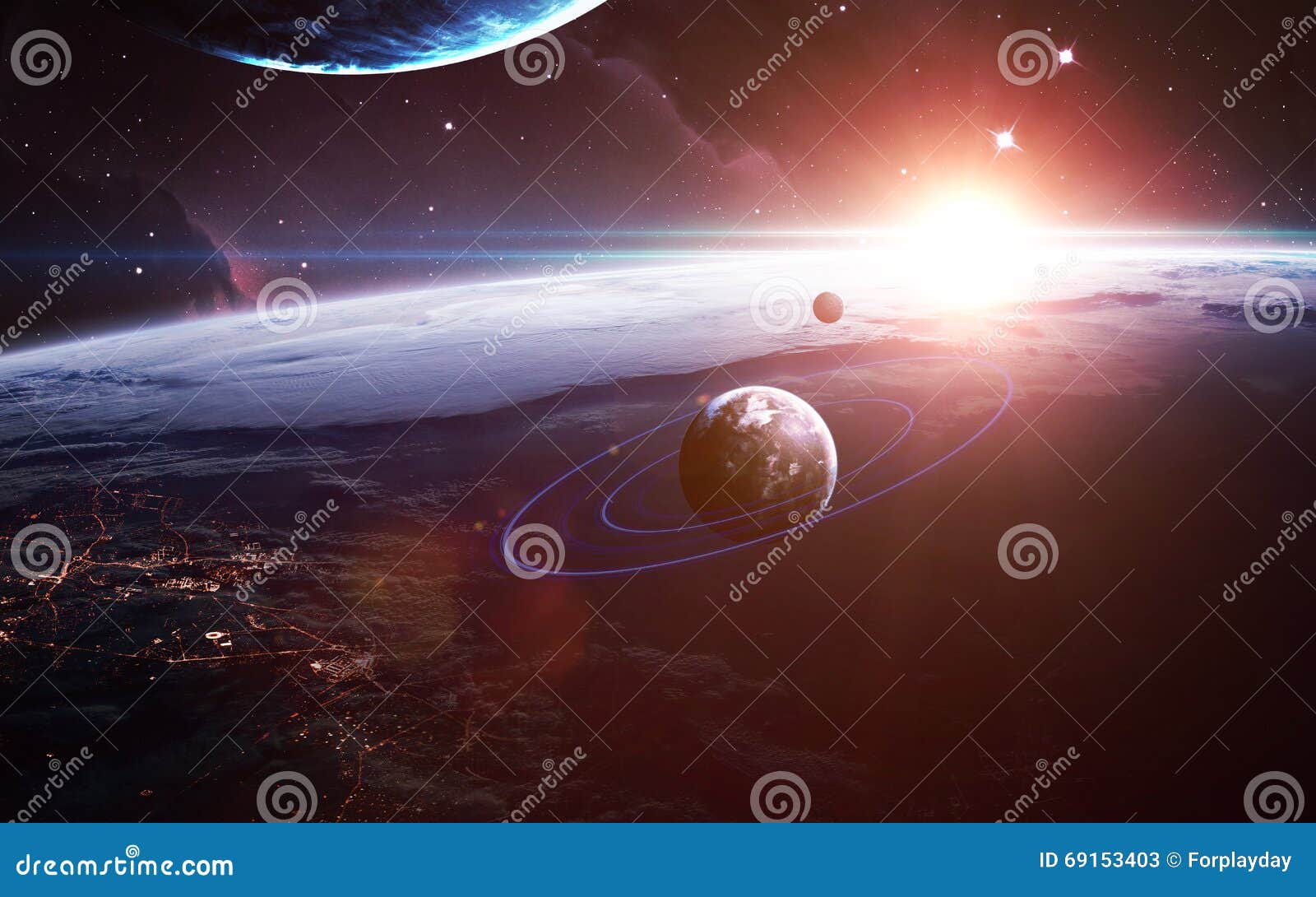 Infinite Space Background with Nebulas and Stars. this Image Elements ...