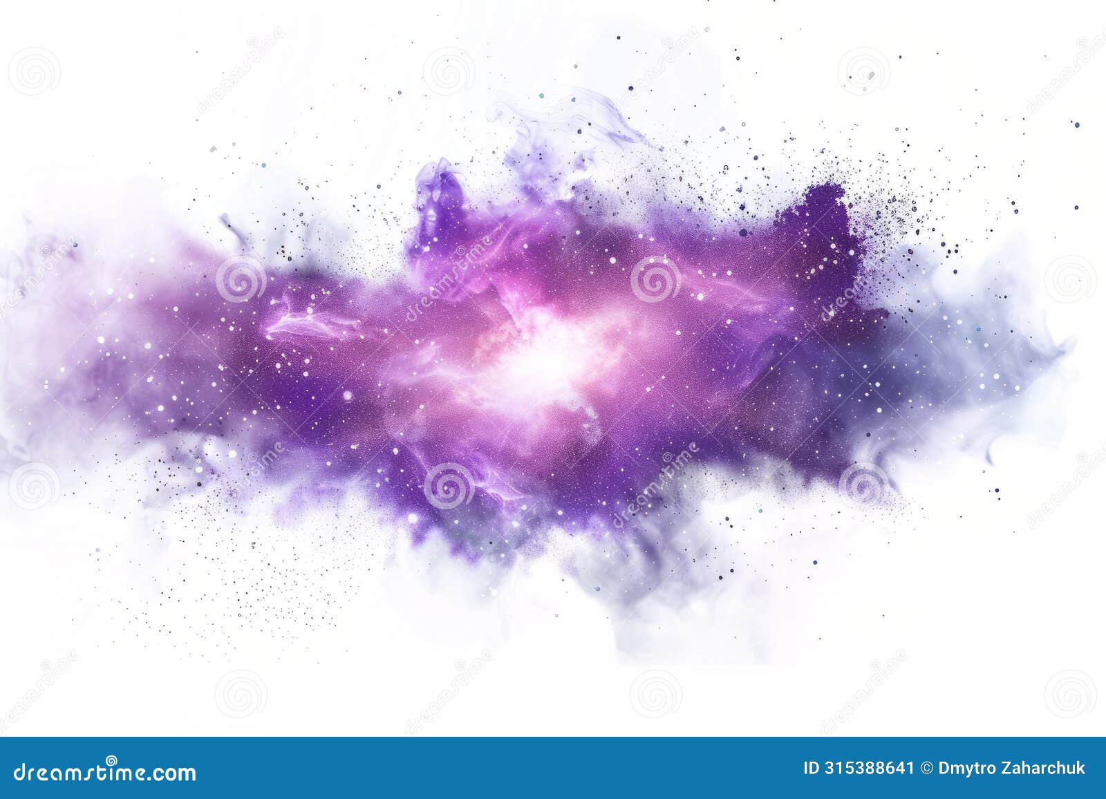 Infinite Space Dust Explosion on White Background Stock Image - Image ...