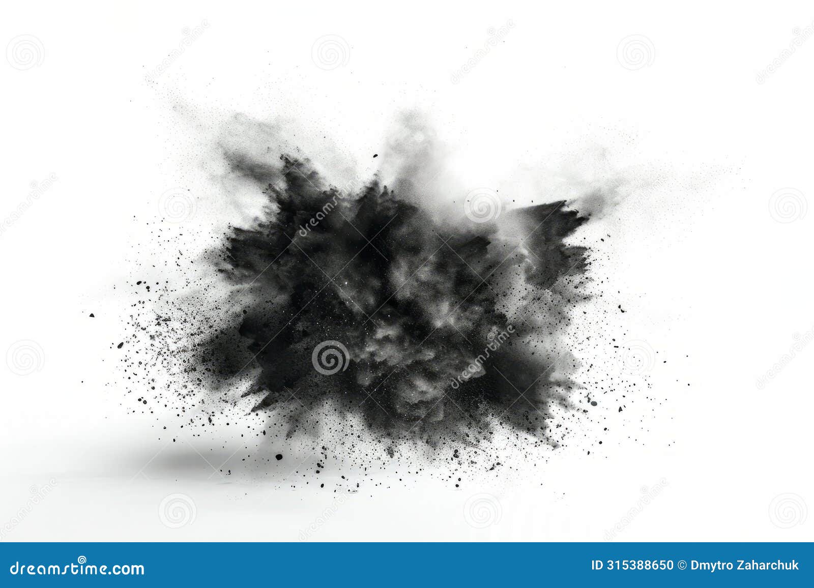 Infinite Space Dust Explosion on White Background Stock Photo - Image ...