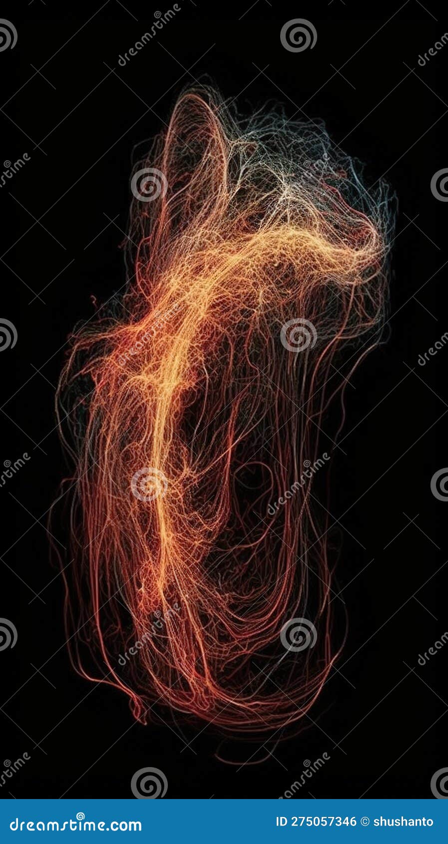 Infinite Space Pierced with Thousands Glowing Fire Threads, Which are ...