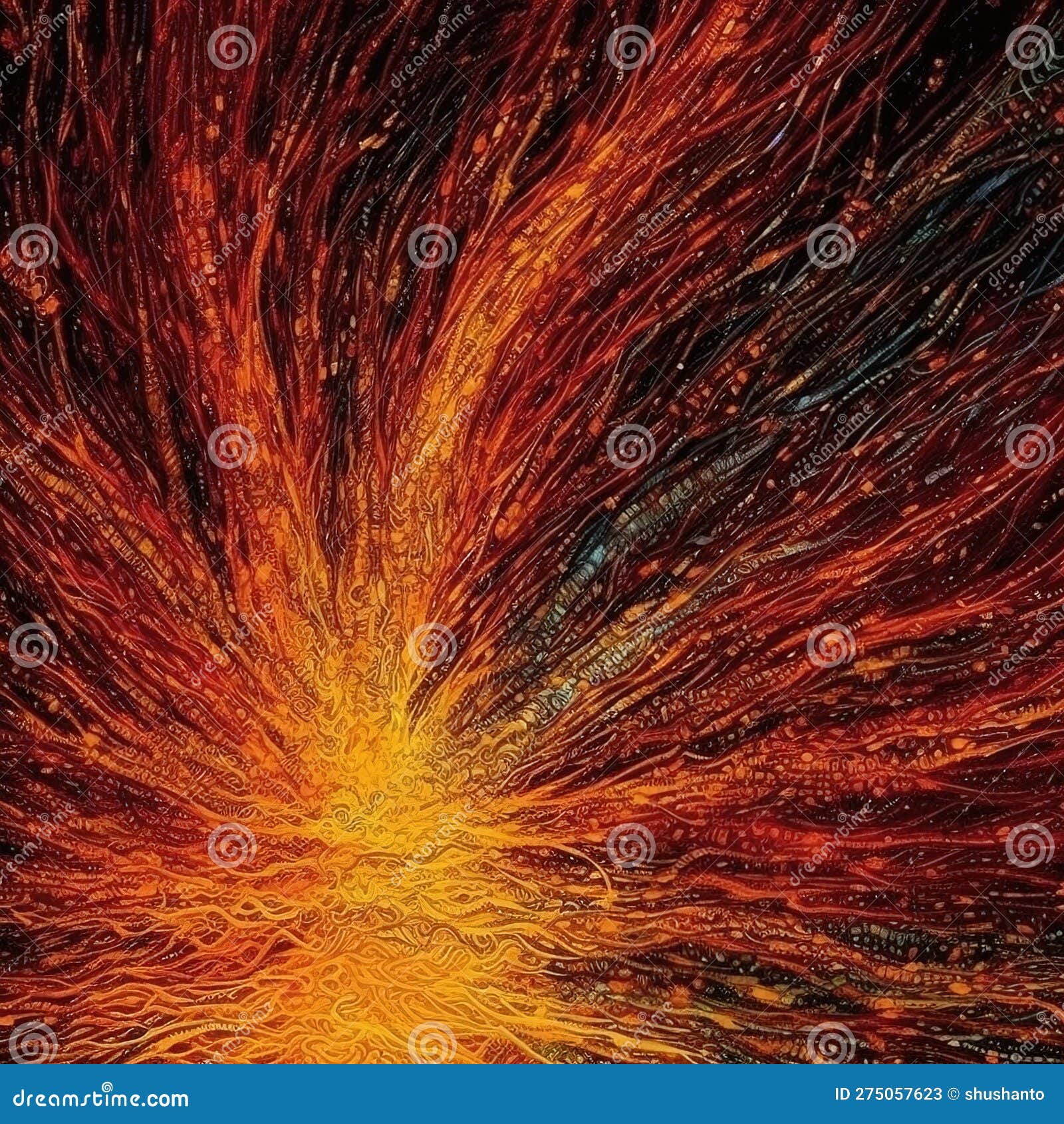 Infinite Space Pierced with Thousands Glowing Fire Threads, Which are ...