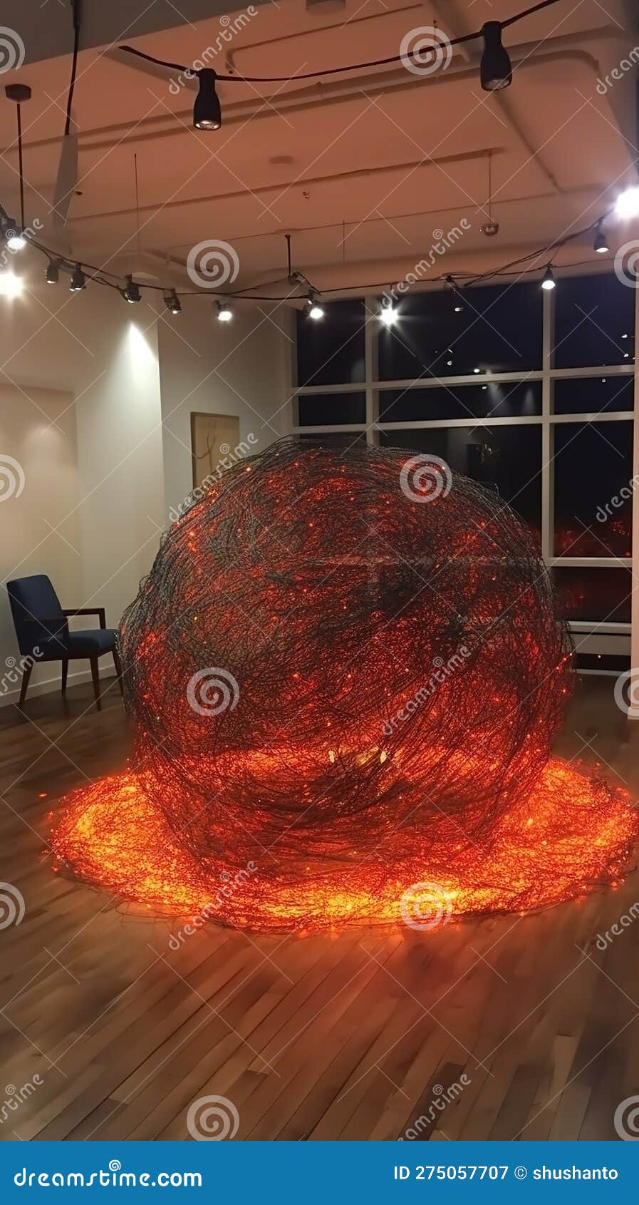 Infinite Space Pierced with Thousands Glowing Fire Threads, Which are ...