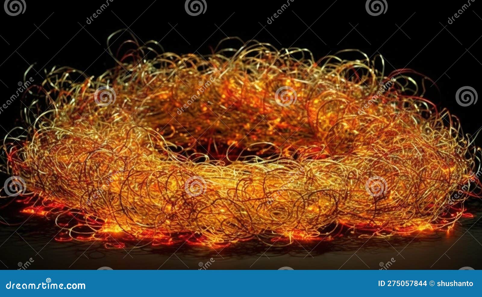 Infinite Space Pierced with Thousands Glowing Fire Threads, Which are ...