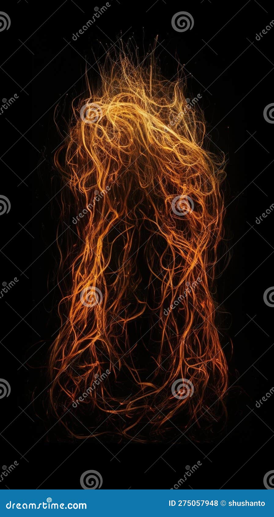 Infinite Space Pierced with Thousands Glowing Fire Threads, Which are ...