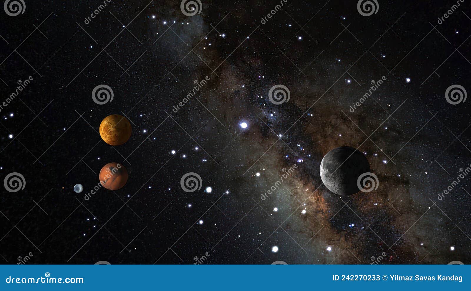 Infinite Space, Planets and Ufos Stock Illustration - Illustration of ...