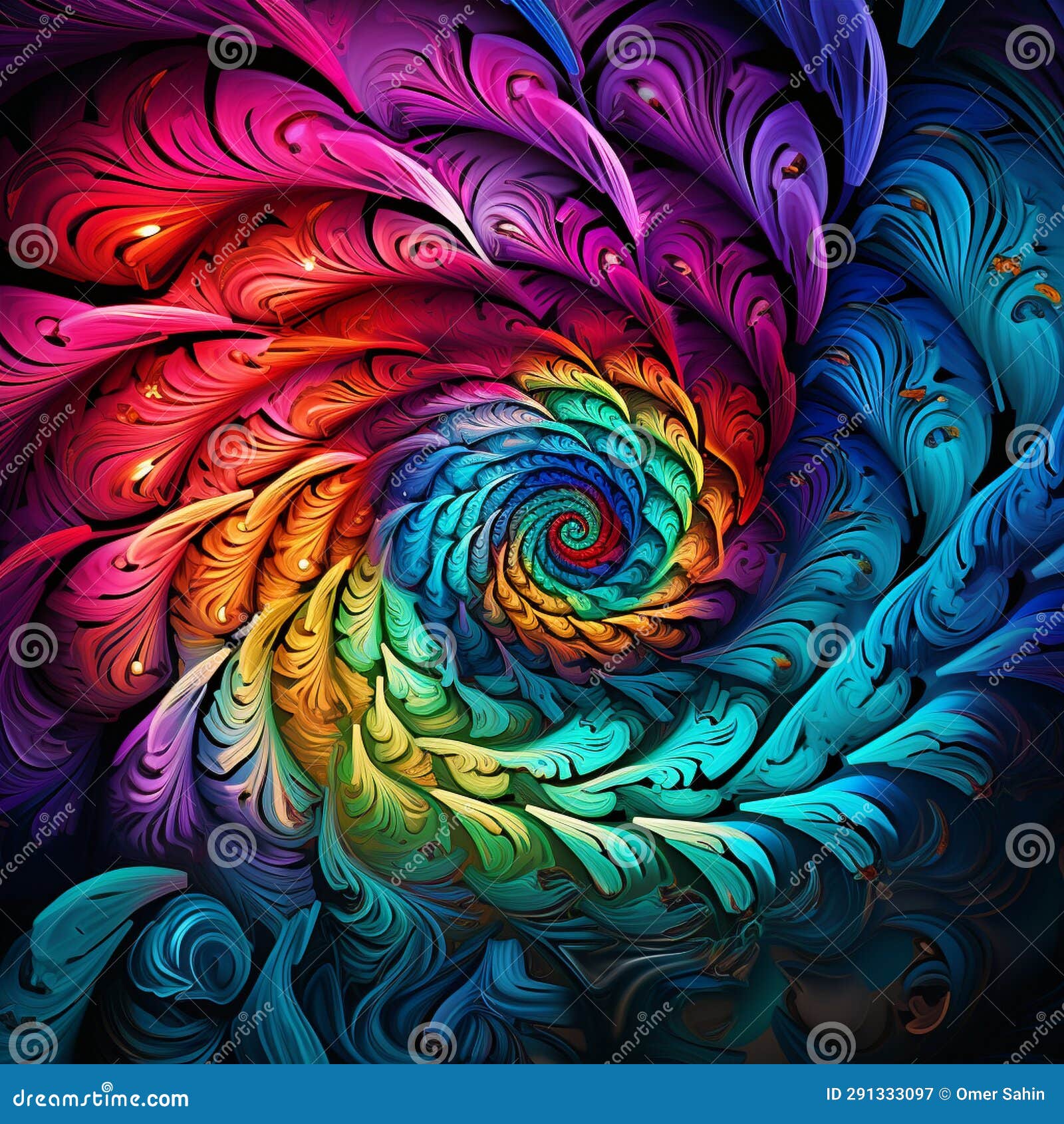 Infinite Spirals: a Mesmerizing Whirlwind of Geometric Patterns Stock ...