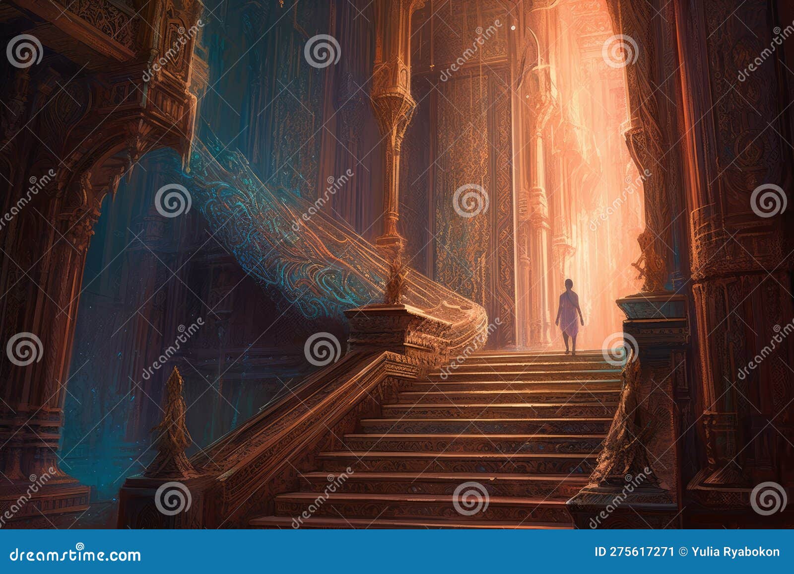Infinite Staircase. Generate Ai Stock Illustration - Illustration of ...