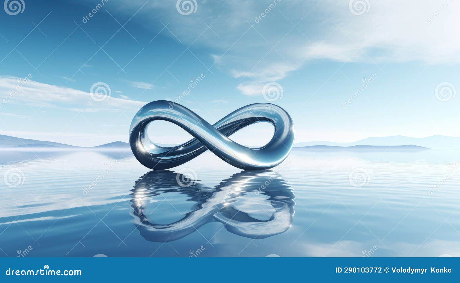 An Infinite Symbol Reflected in Water, Symbolizing Endless ...