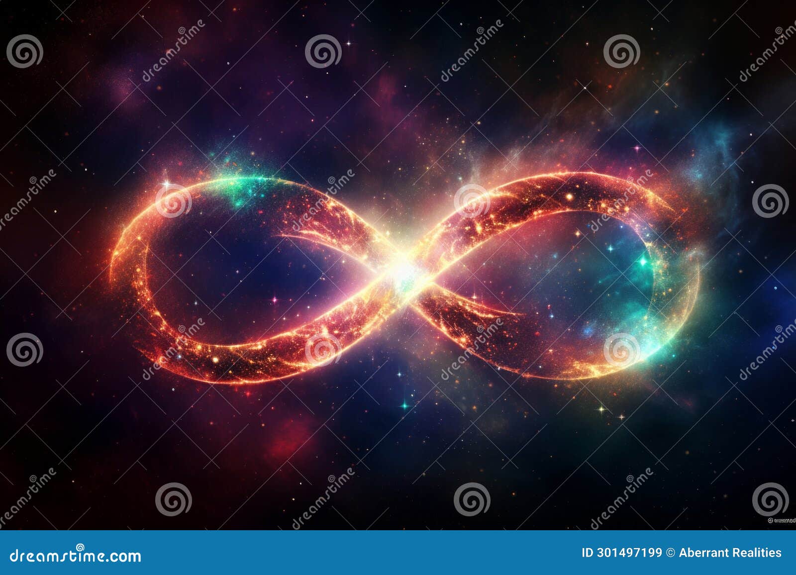 An Infinite Symbol in Space with Stars Stock Image - Image of pattern ...