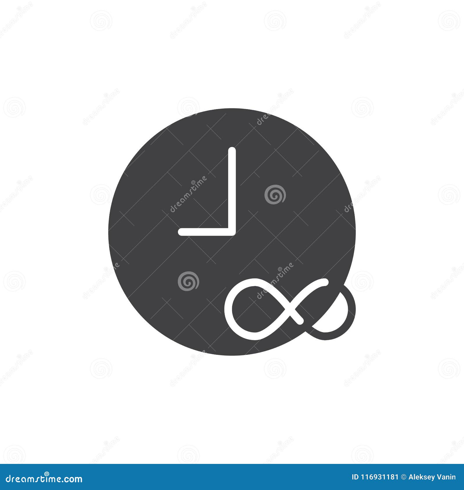 Infinite time vector icon stock vector. Illustration of sign - 116931181