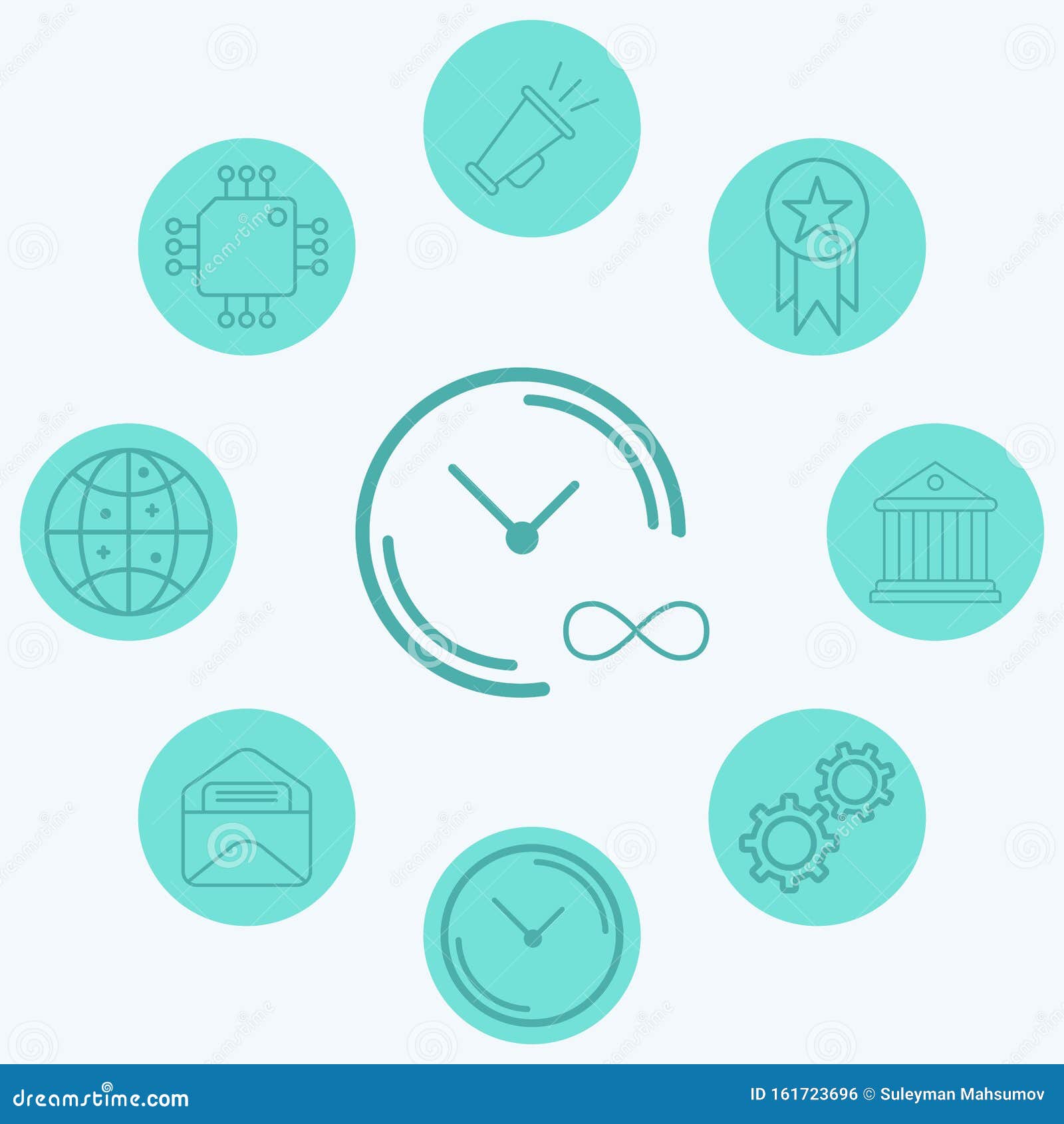 Infinite Time Vector Icon Sign Symbol Stock Illustration - Illustration ...