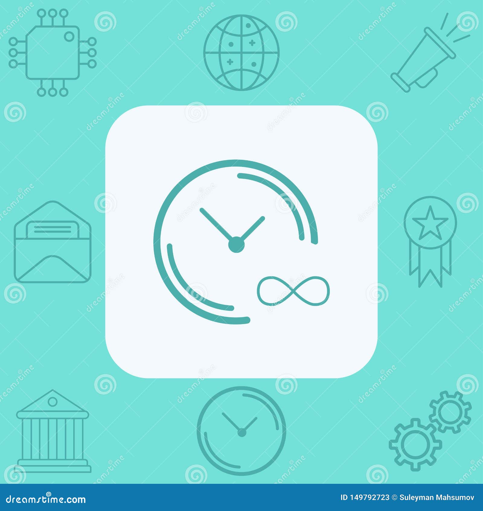 Infinite Time Vector Icon Sign Symbol Stock Vector - Illustration of ...