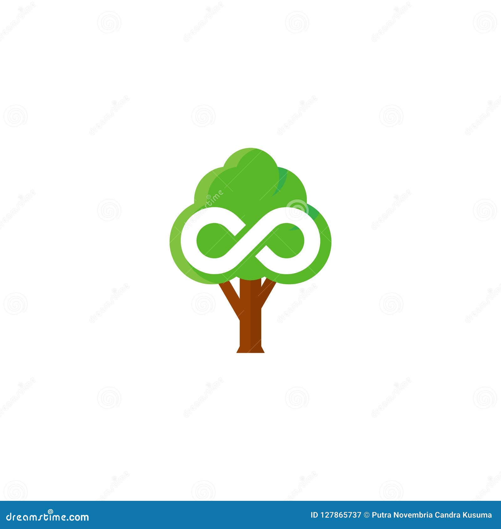 Infinite Tree Logo Icon Design Stock Vector - Illustration of forever ...