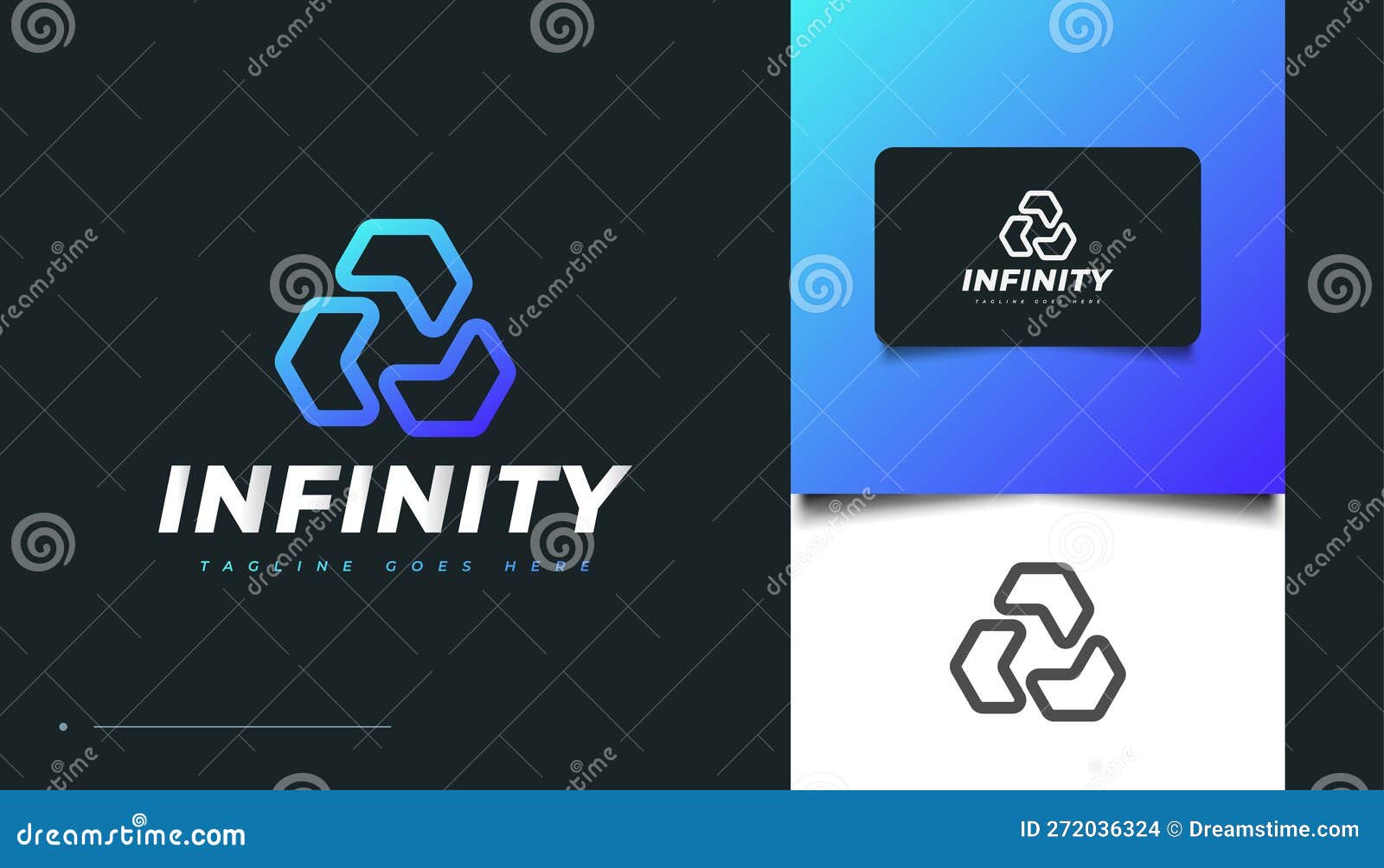 Infinite Triangle Logo Design in Blue Gradient for Business or ...