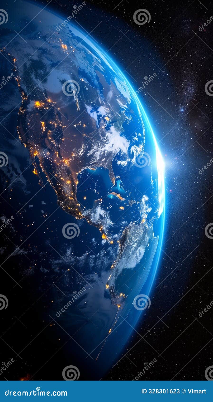 The Infinite Universe. Our Planet Earth in the Depths of Space Stock ...