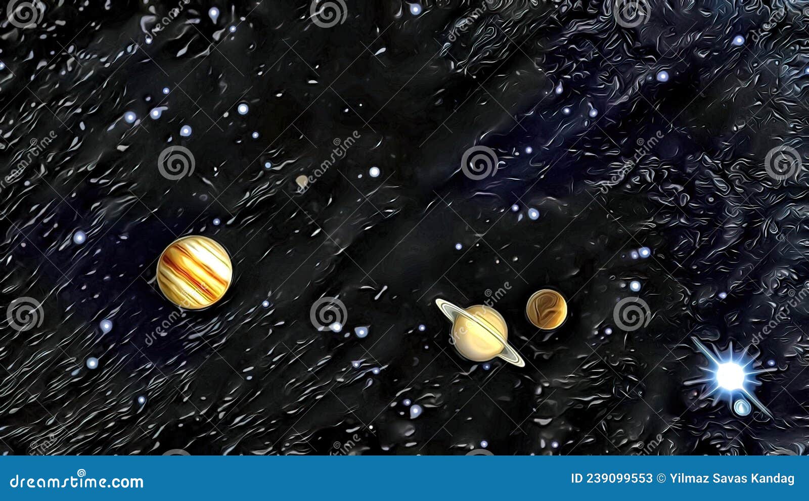 Infinite Universe, Outer Space, Stars and Planets Stock Illustration ...