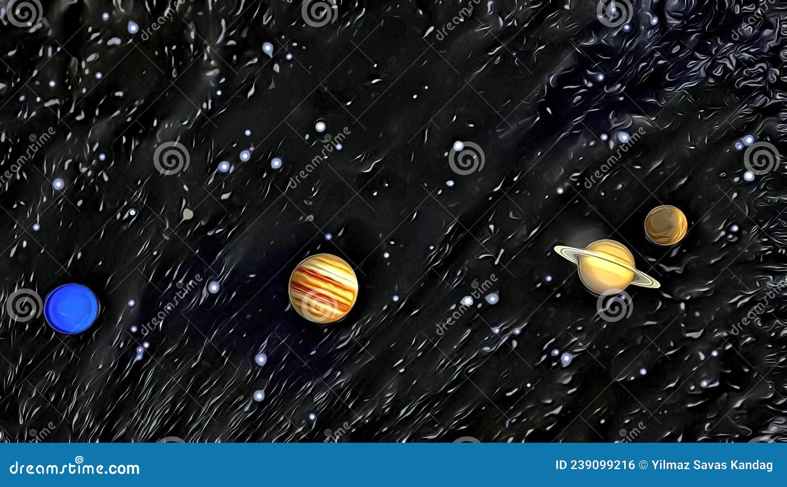 Infinite Universe, Outer Space, Stars and Planets Stock Illustration ...