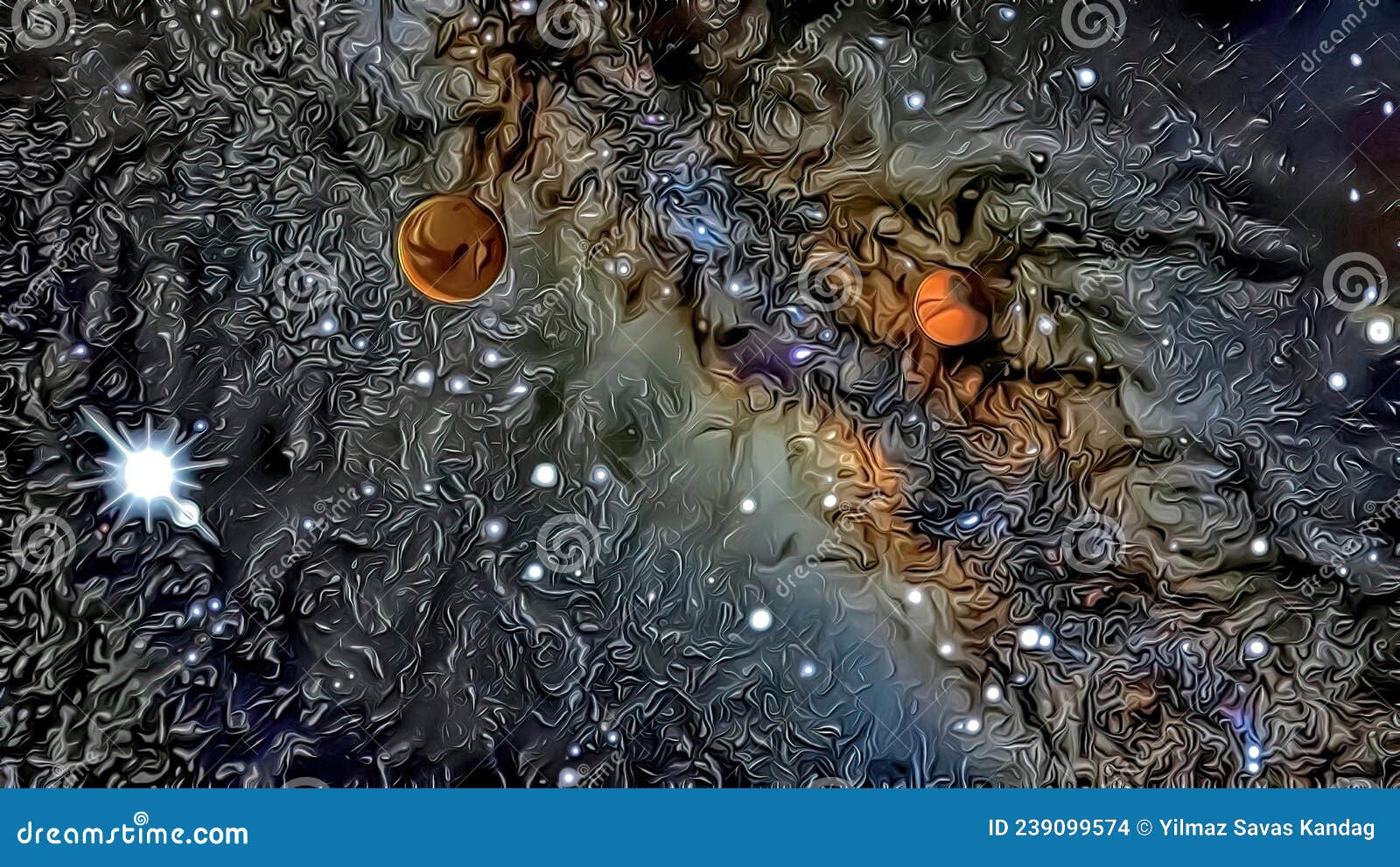 Infinite Universe, Outer Space, Stars and Planets Stock Illustration ...