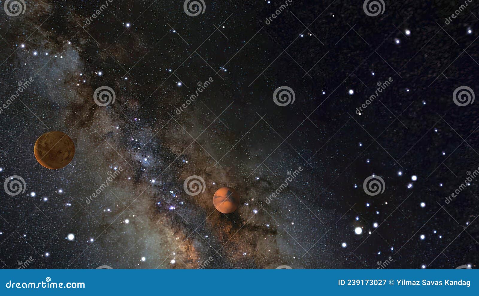 Infinite Universe, Outer Space, Stars and Planets Stock Illustration ...