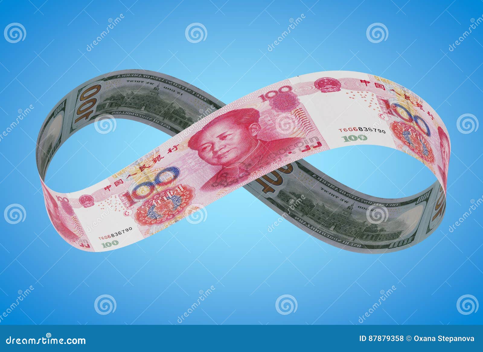 Infinite yuan-dollar stock photo. Image of infinity, shaped - 87879358