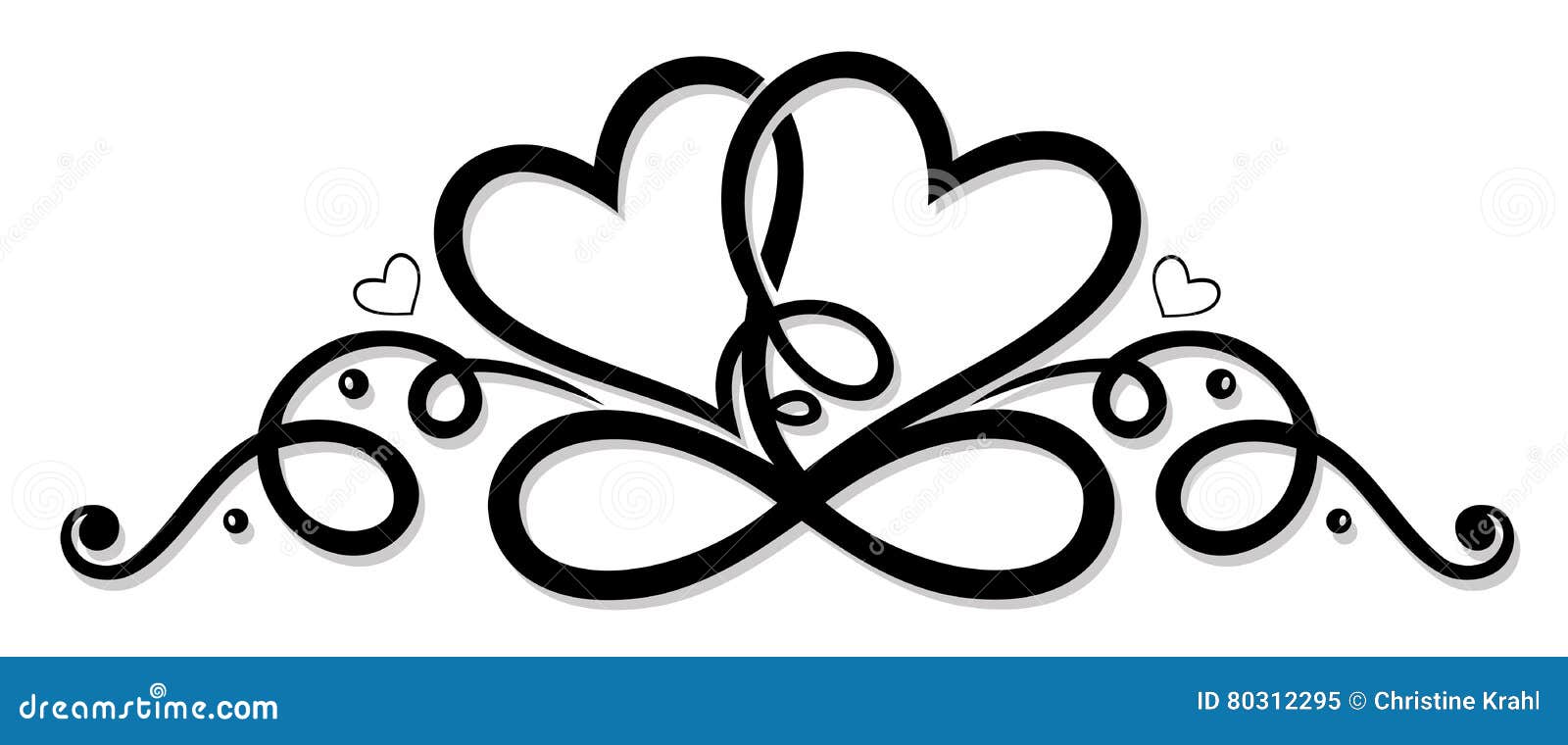 Infinito con dos corazones ilustración del vector. Ilustración de ...