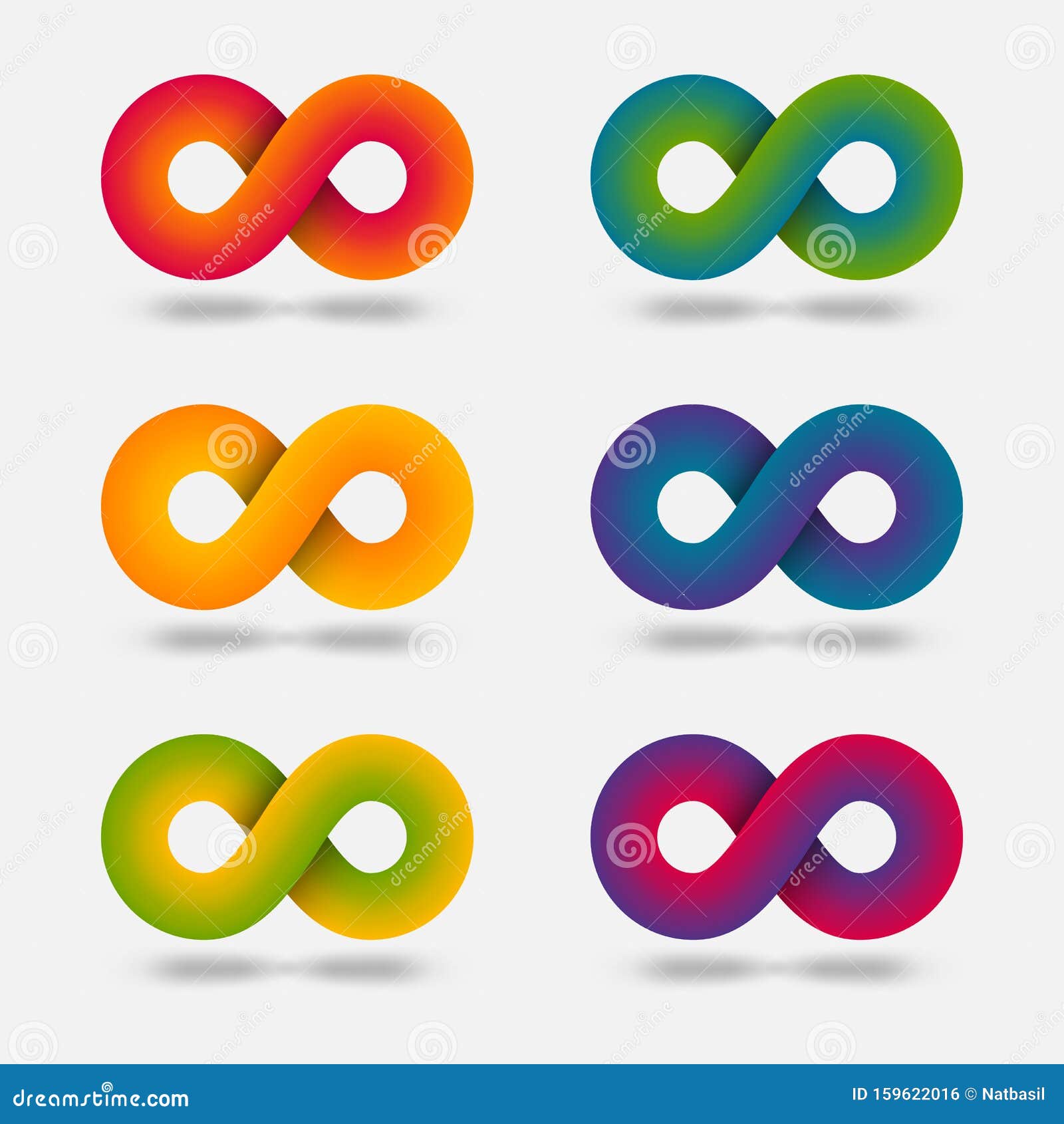 Infinity Abstract Multicolor Signs Set Stock Vector - Illustration of ...