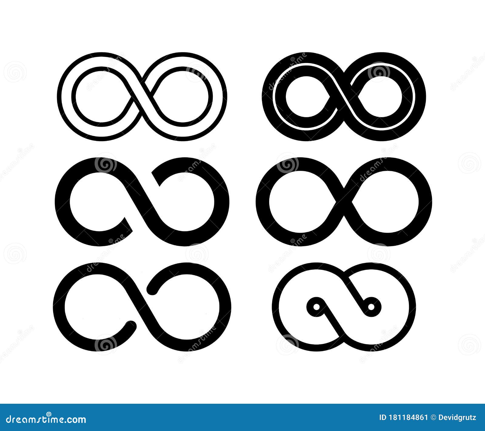 Infinity in Abstract Style on White Background. Round Logo. Future ...