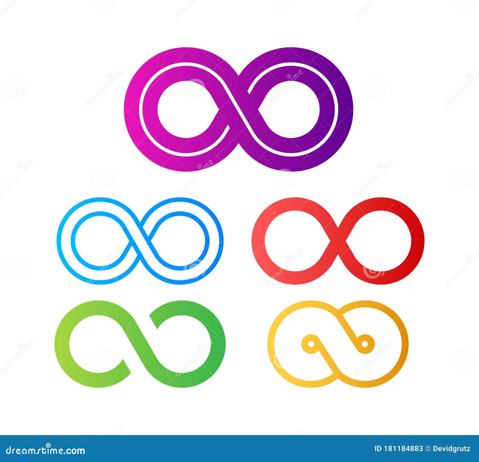Infinity in Abstract Style on White Background. Round Logo. Future ...