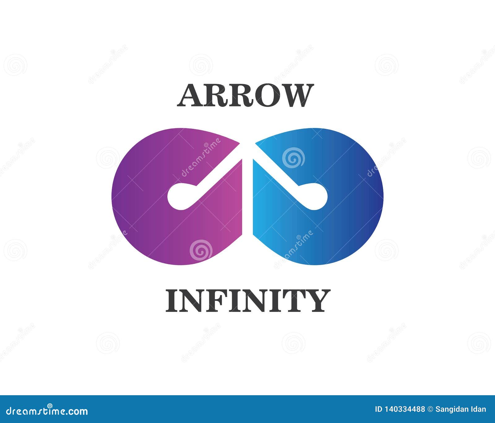Infinity Arrow Infographic. 2 Step Options Template, Scheme, Diagram ...
