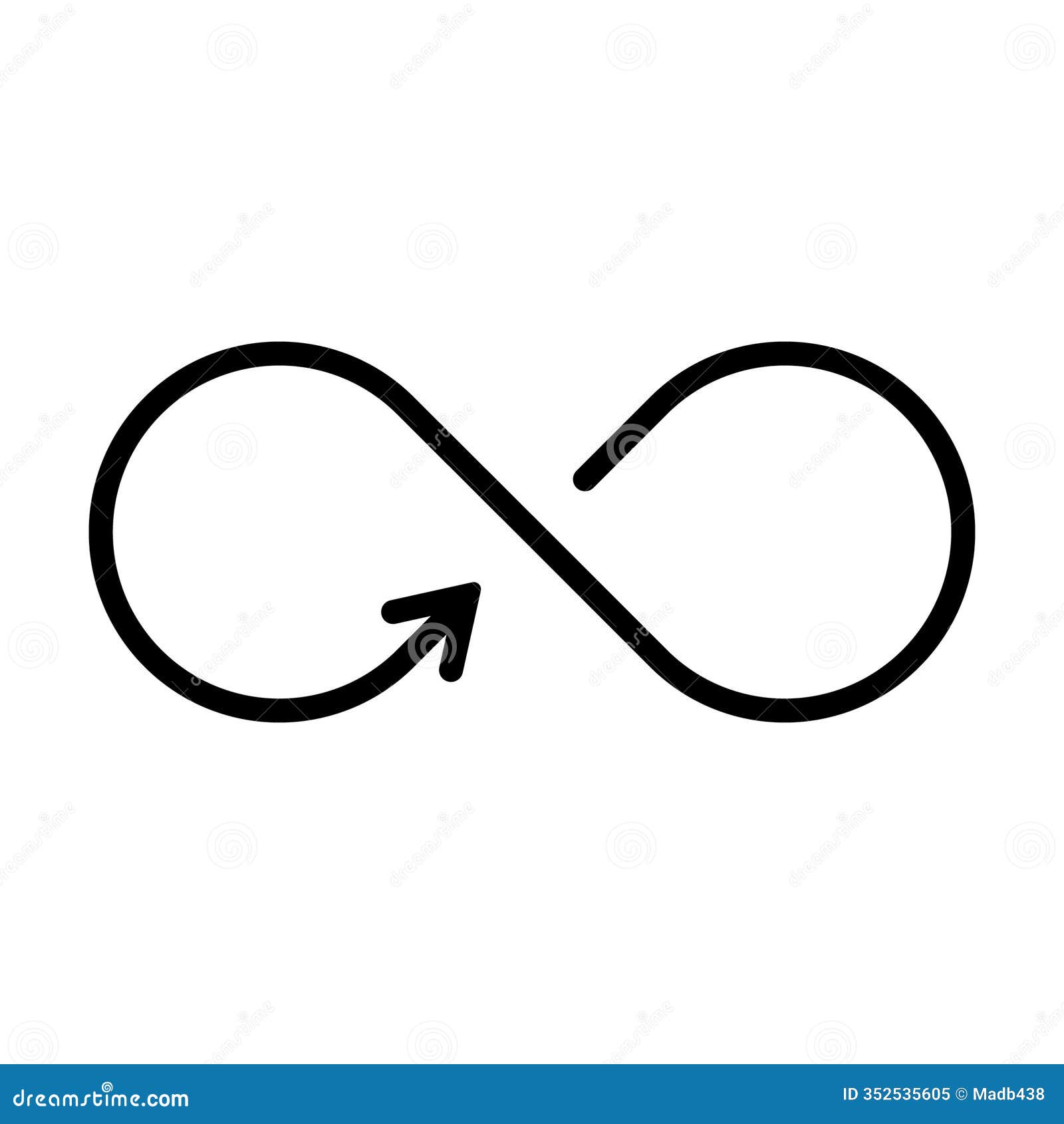 Infinity Arrow Icon in Linear Style. Vector. Stock Illustration ...