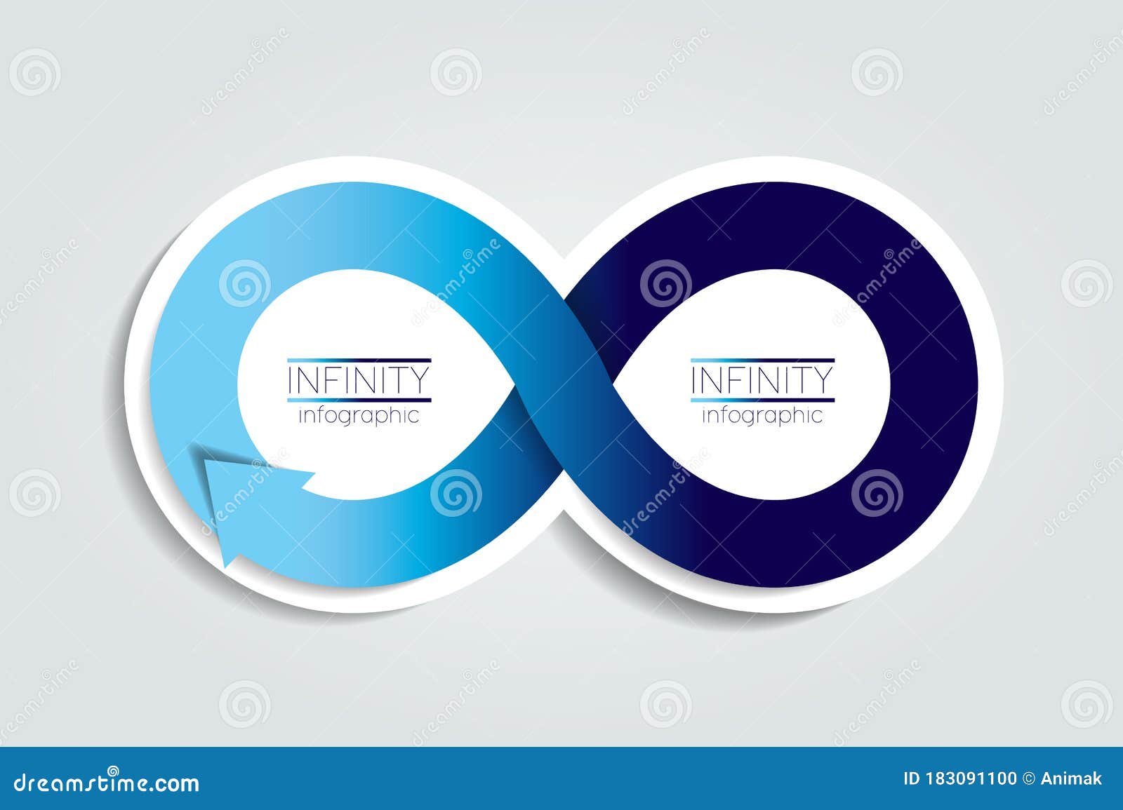 Infinity Arrow Infographic. 2 Step Options Template, Scheme, Diagram ...