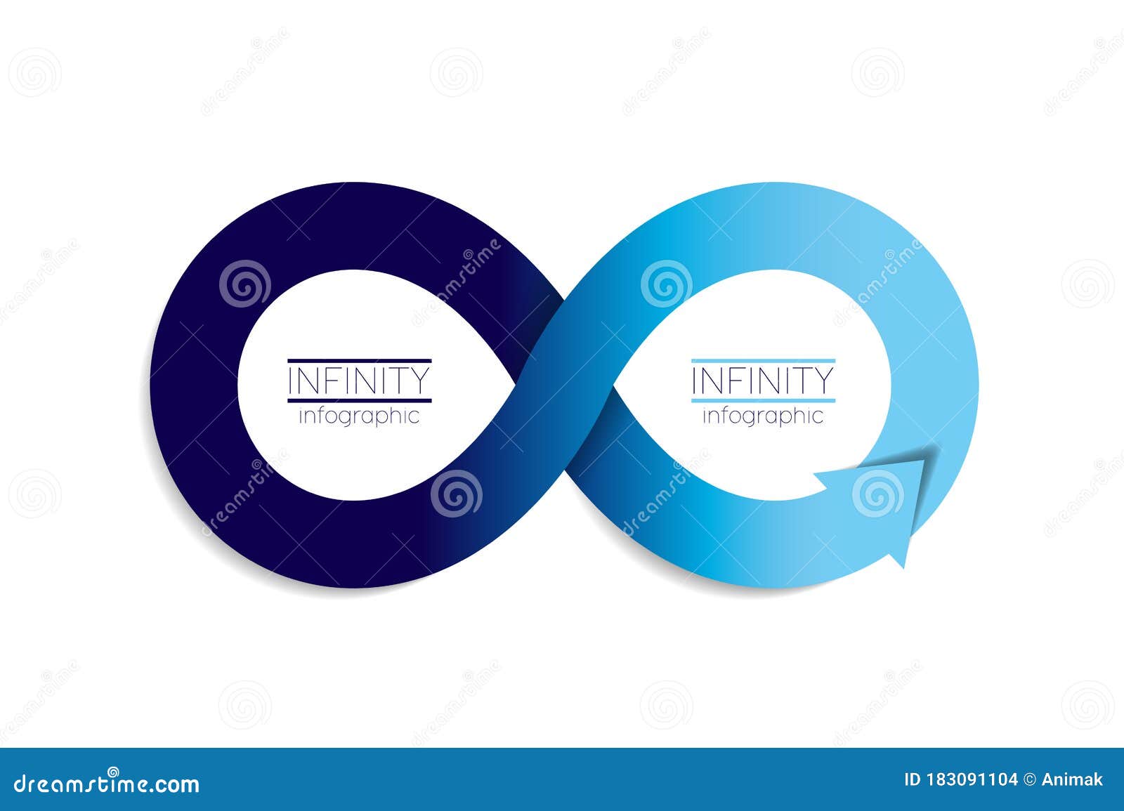 Infinity Arrow Infographic. 2 Step Options Template, Scheme, Diagram ...
